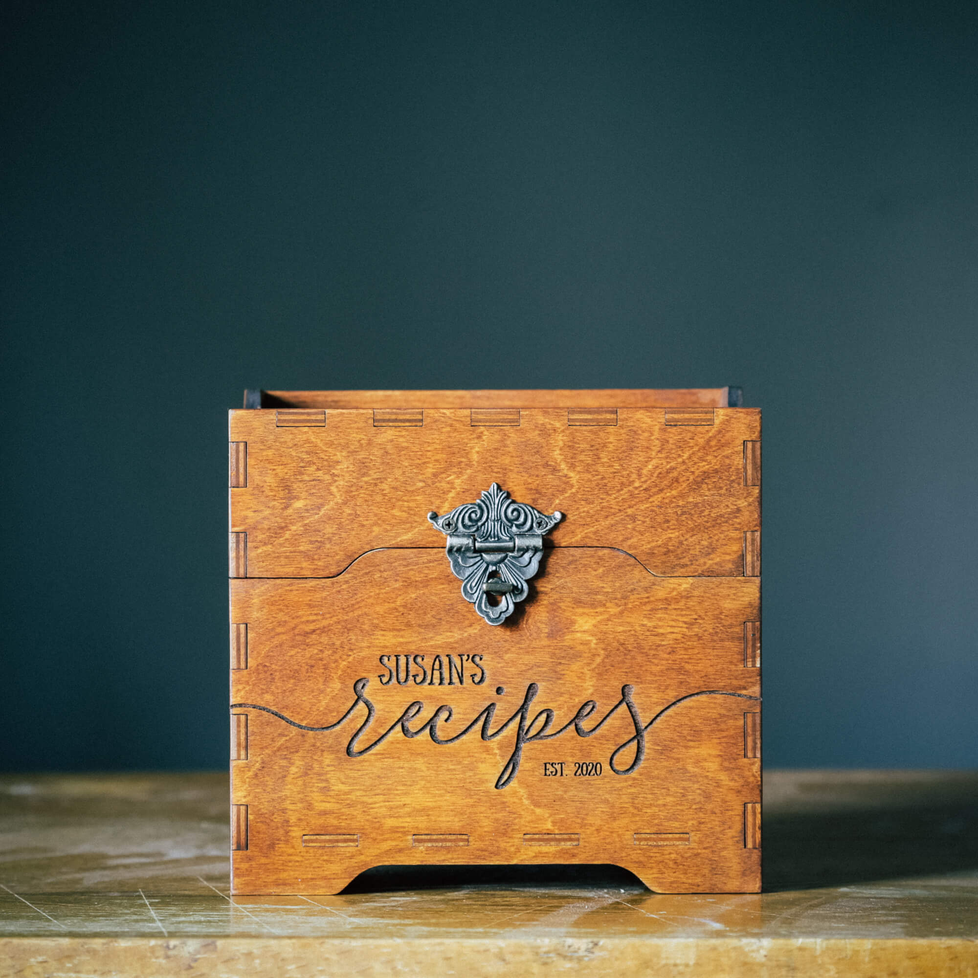 Personalized Wooden Recipe Box | Custom Recipe Card Storage – CustomCraftUA