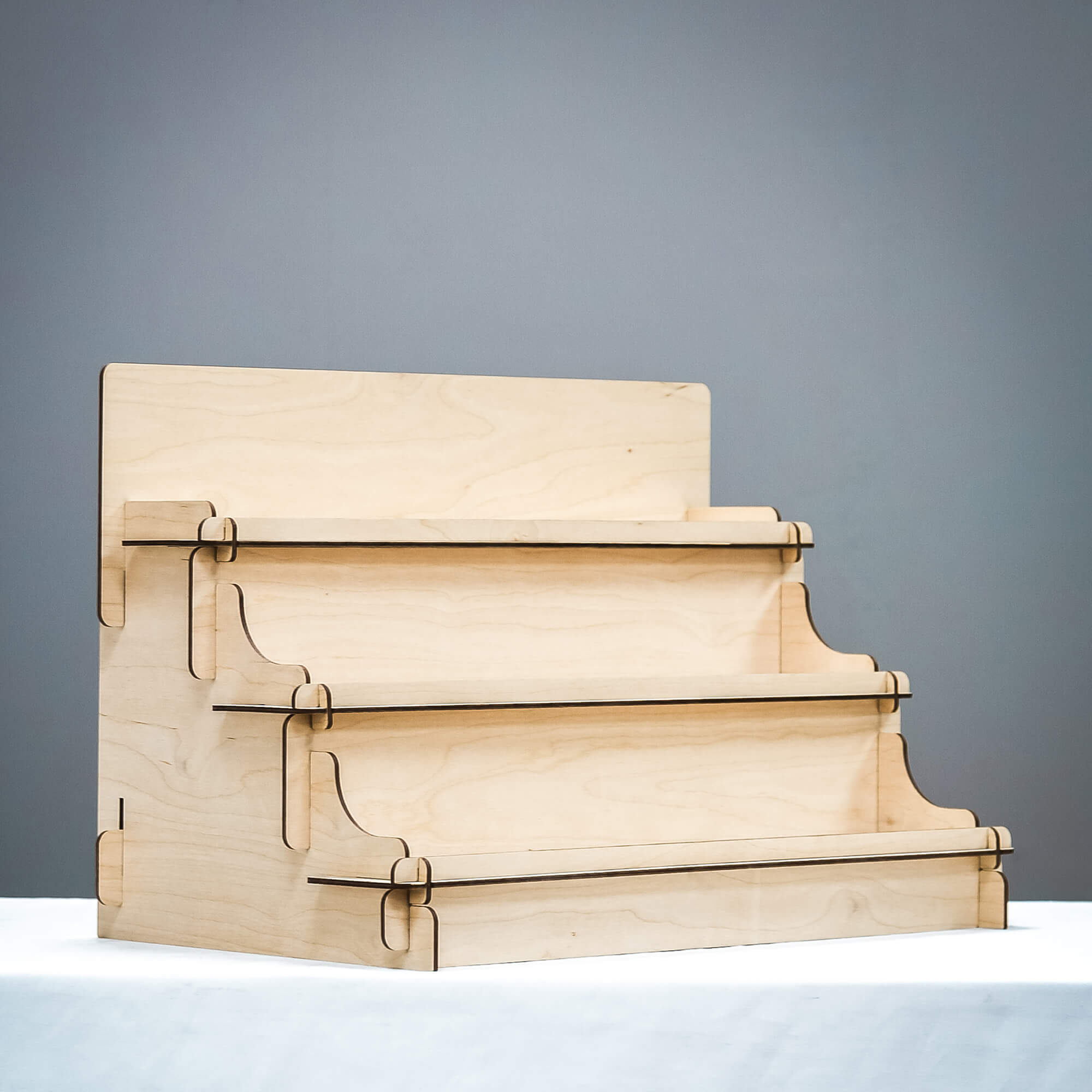 3-Tier Wooden Display Stand for Retail and Crafts – CustomCraftUA