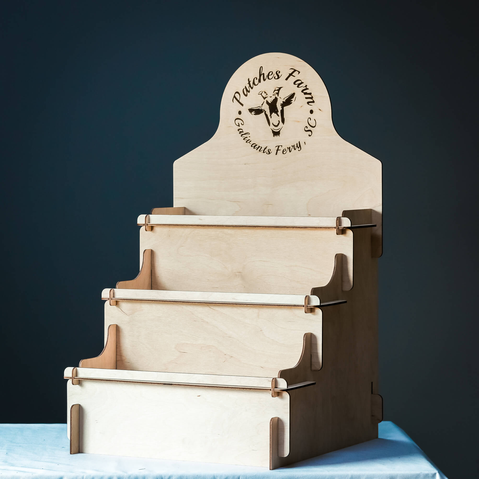 3-Tier Craft Fair Display Stand – Wooden Collapsible Vendor Stand ...