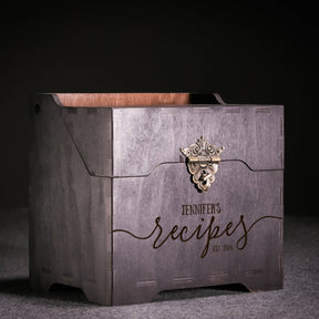 Personalized Wooden Recipe Box - Custom Recipe Card Box – CustomCraftUA