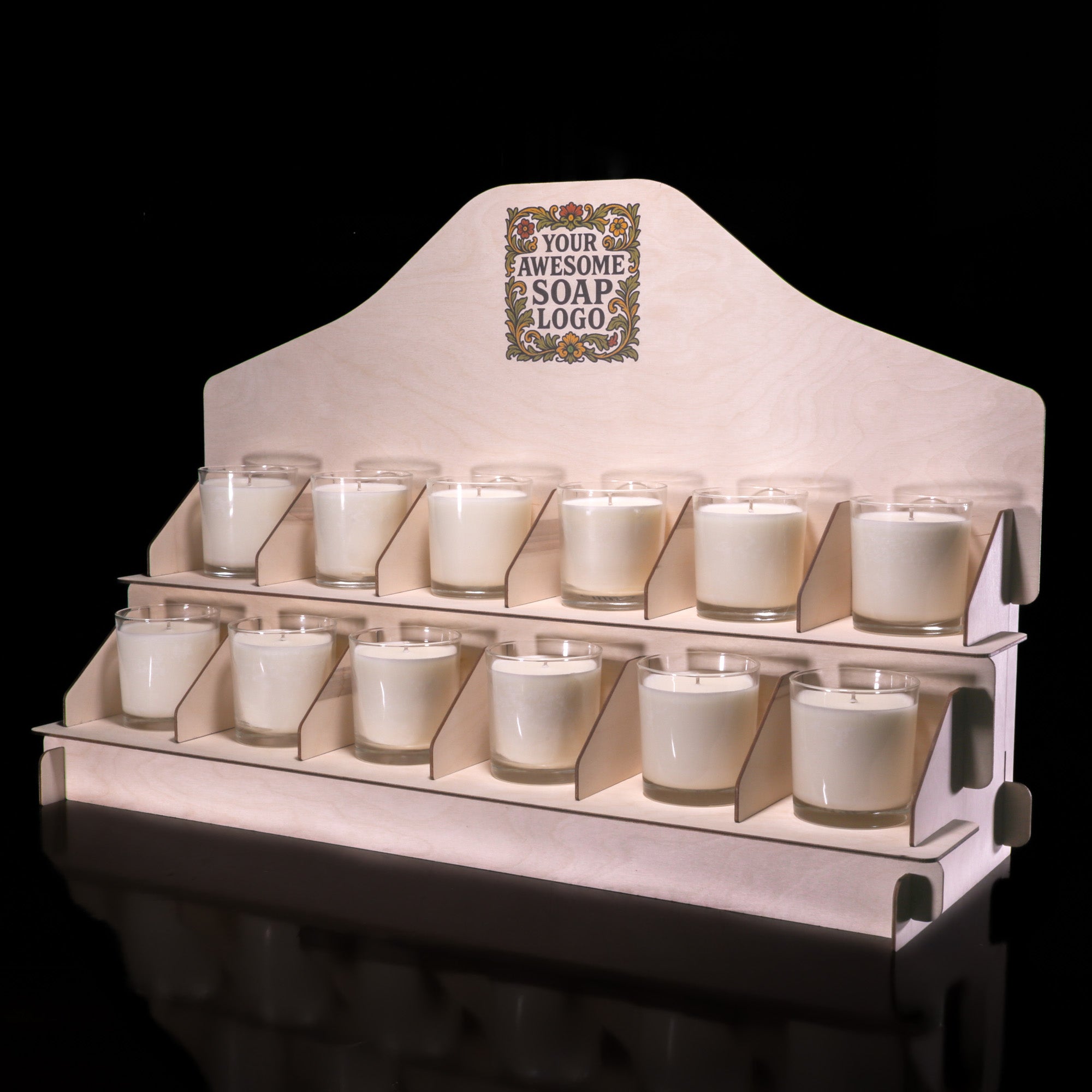 Candle Display Stand - 2 Tier Counter Rack with 12 Pockets – CustomCraftUA