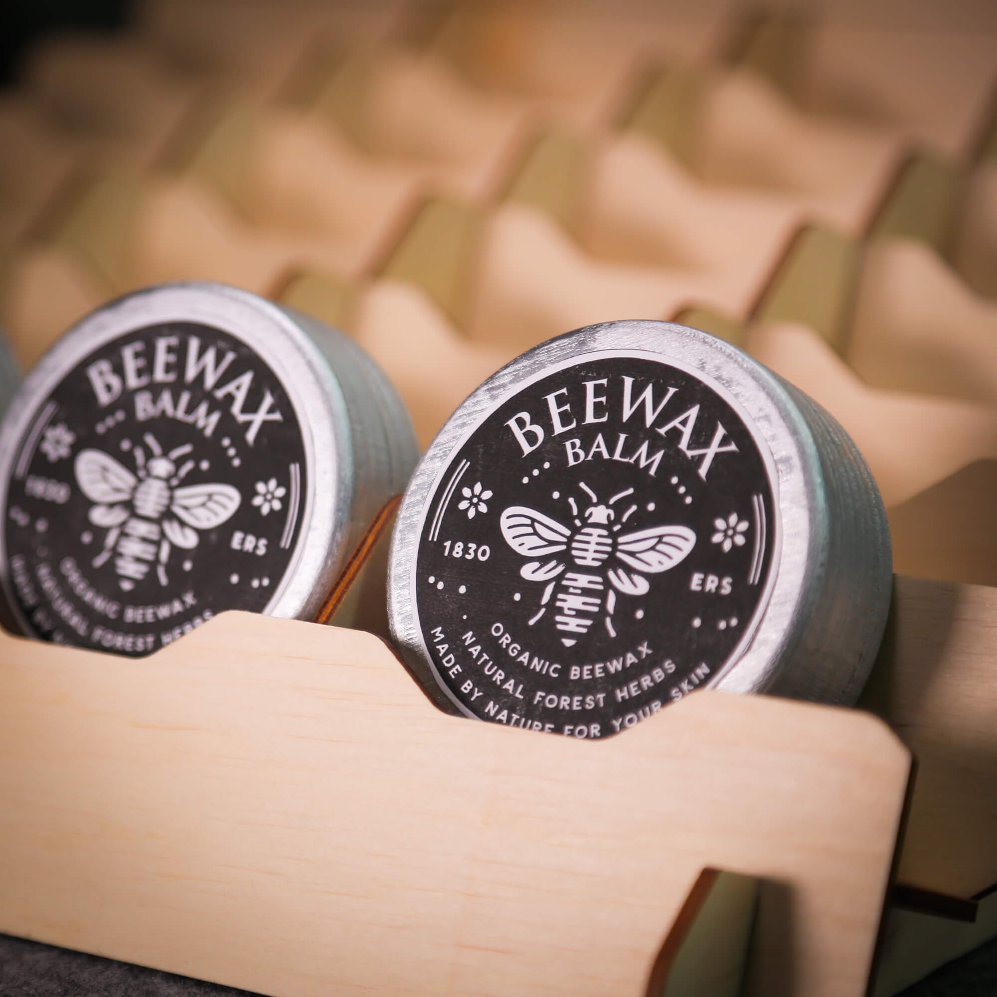 Wooden Lip Balm Display Stand | 28 Pockets for 2 oz Tins – CustomCraftUA