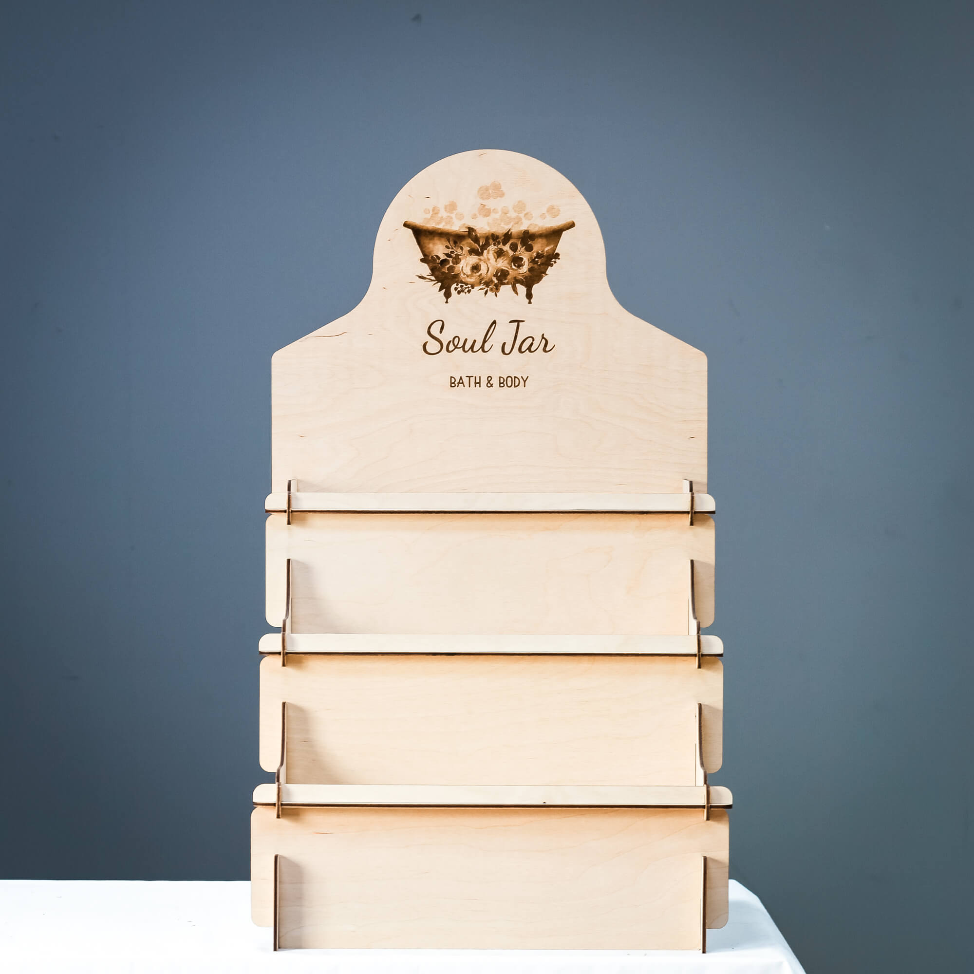 3-Tier Craft Fair Display Stand – Wooden Collapsible Vendor Stand ...