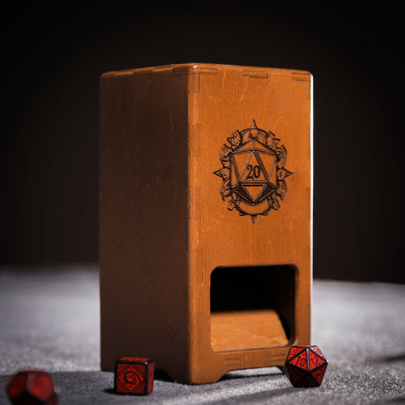 Handmade Wooden DnD Dice Tower - Customizable RPG Accessory – CustomCraftUA
