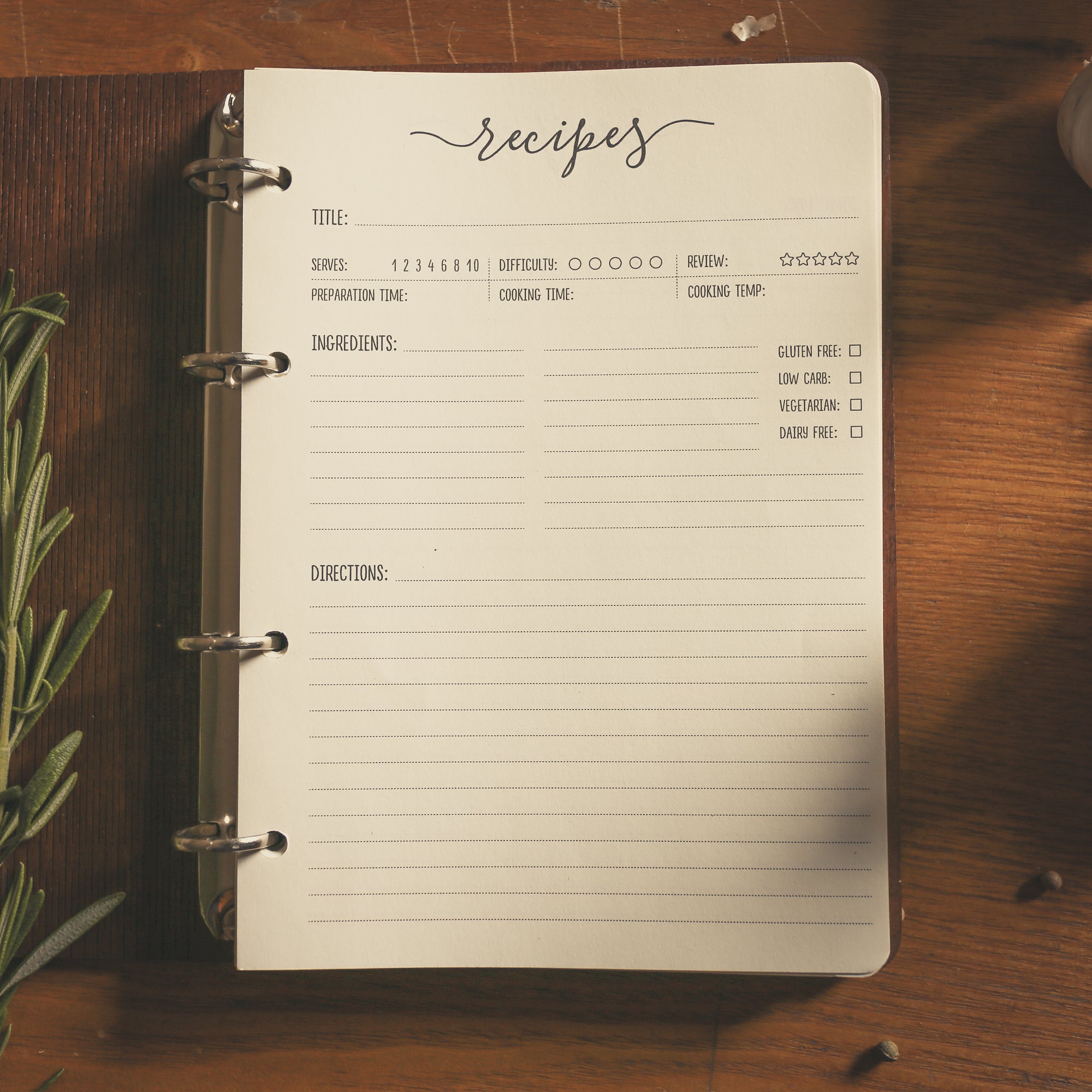 Personalized Wooden Recipe Book Binder - Custom Gifts – CustomCraftUA