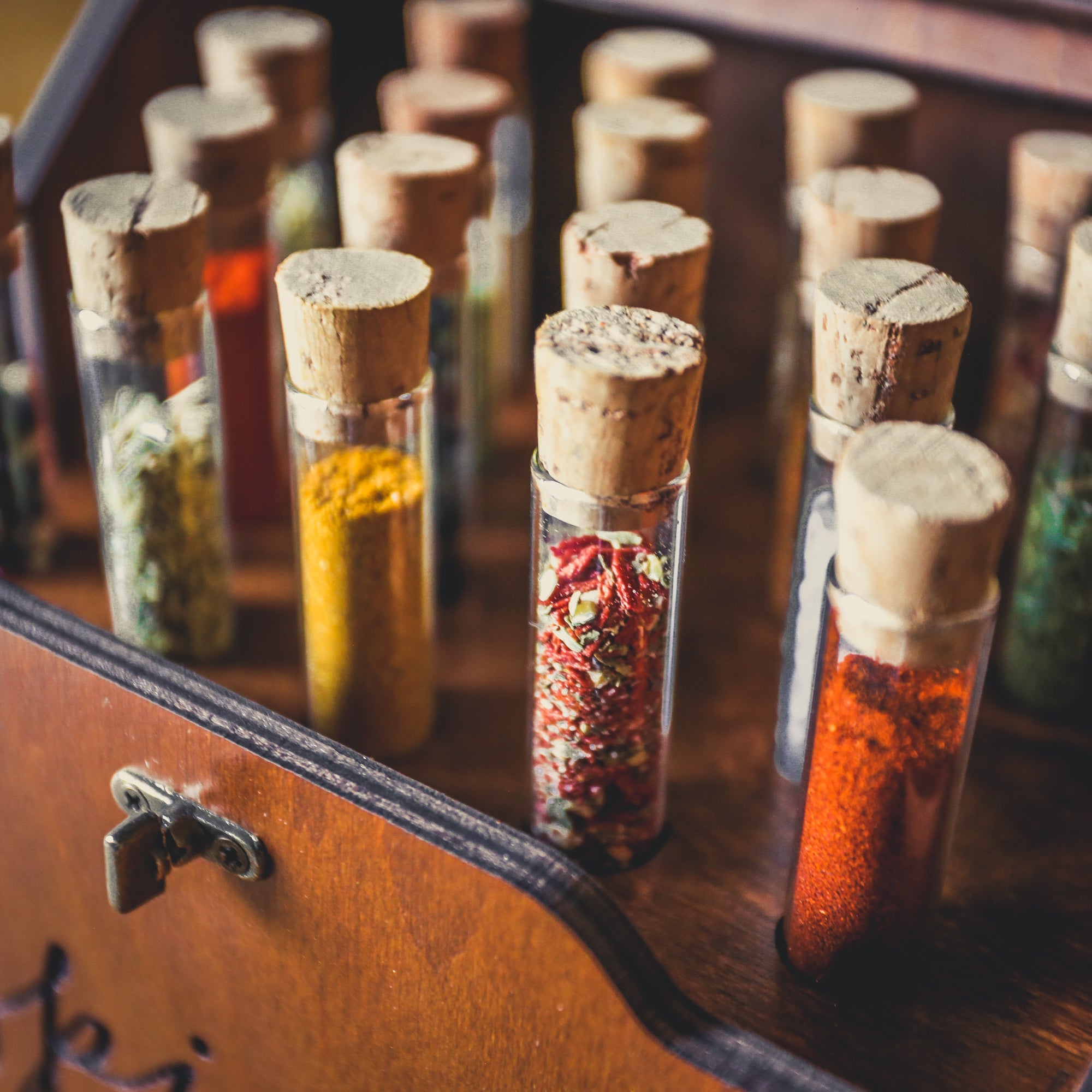 Custom Wooden Spice Box with Test Tubes - Unique Kitchen Gift ...