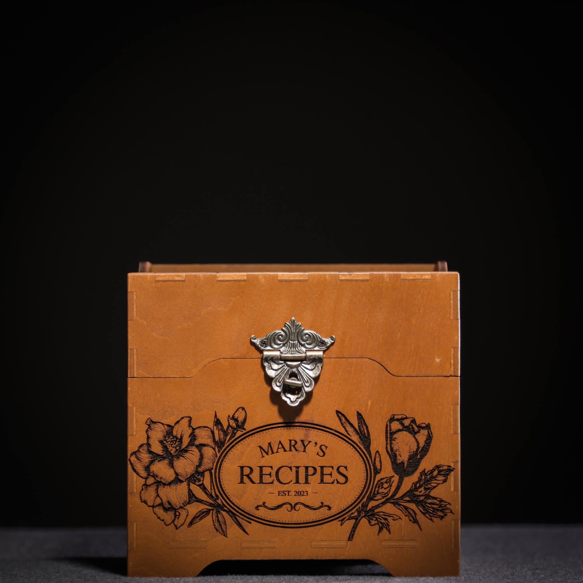 Recipe Card Box - Personalized Wooden Recipe Box with Cards – CustomCraftUA