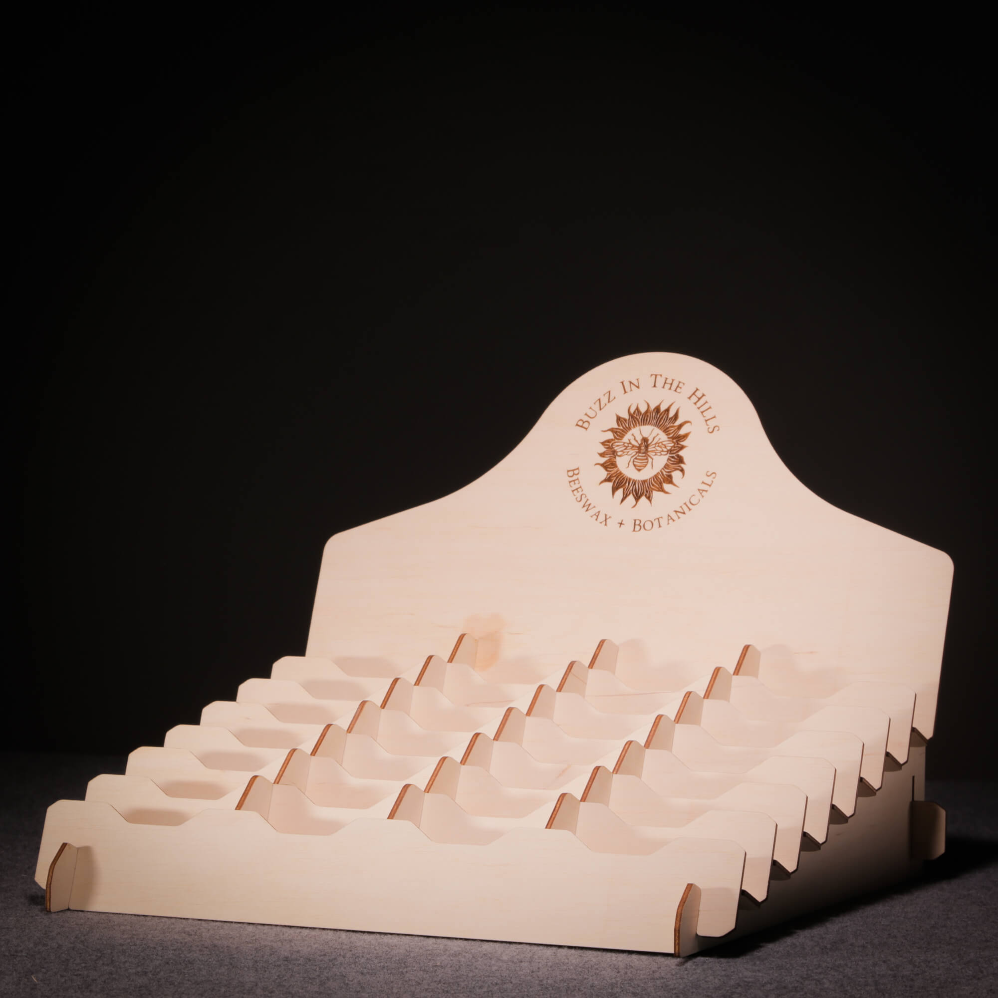 Wooden Lip Balm Display Stand | 28 Pockets for 2 oz Tins – CustomCraftUA