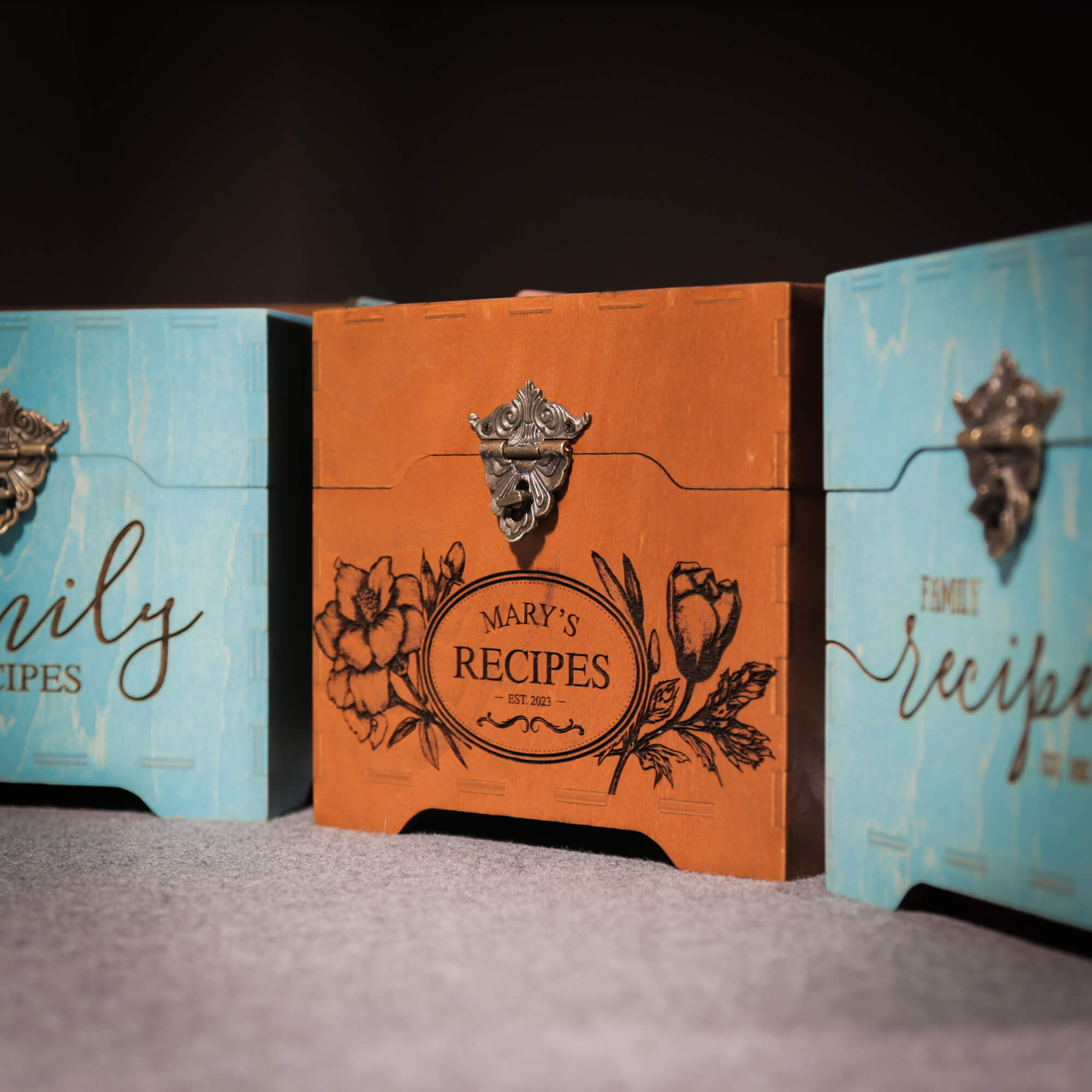 Recipe Card Box - Personalized Wooden Recipe Box with Cards – CustomCraftUA