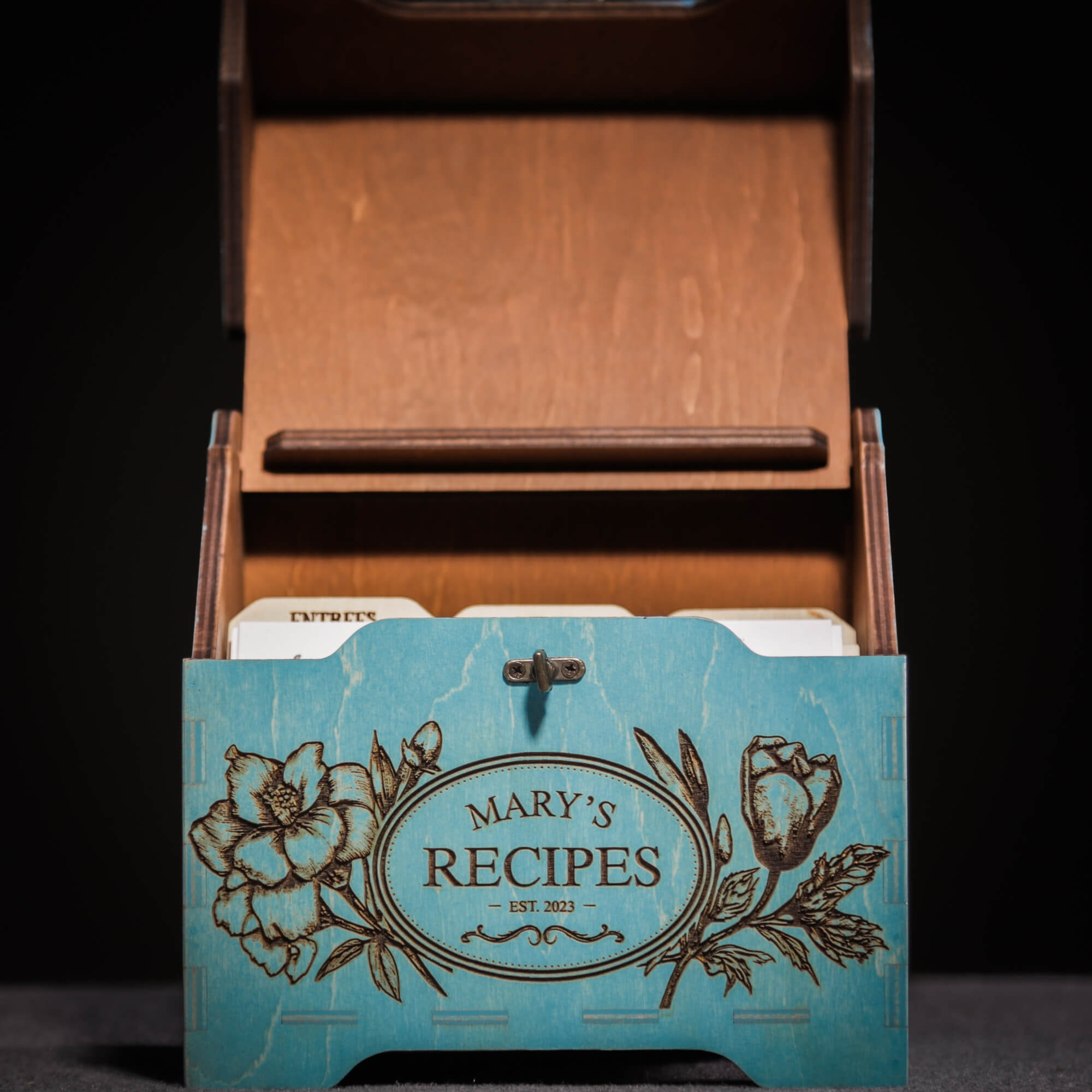 Recipe Card Box - Personalized Wooden Recipe Box with Cards – CustomCraftUA