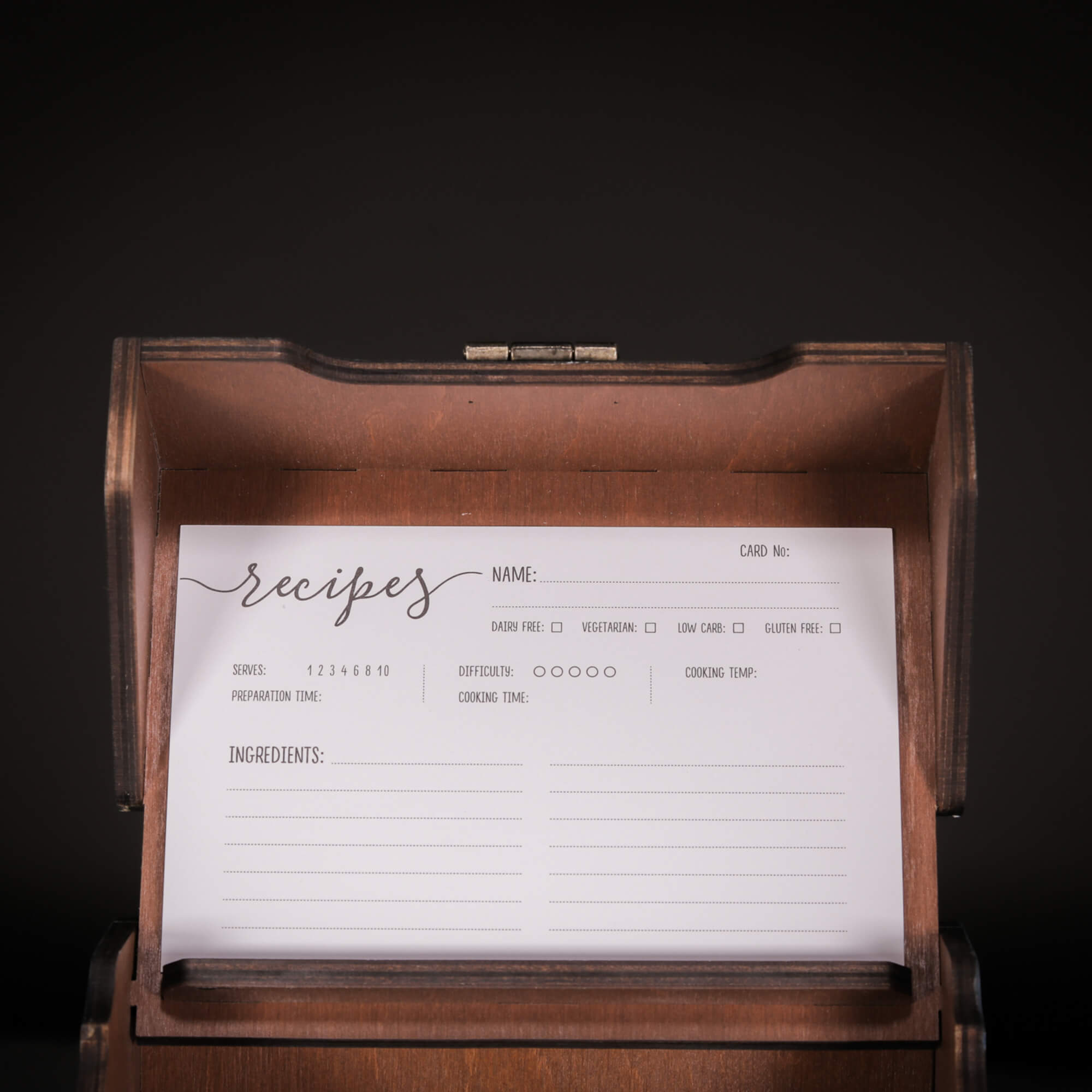 Personalized Wooden Recipe Box - Custom Recipe Card Box – CustomCraftUA
