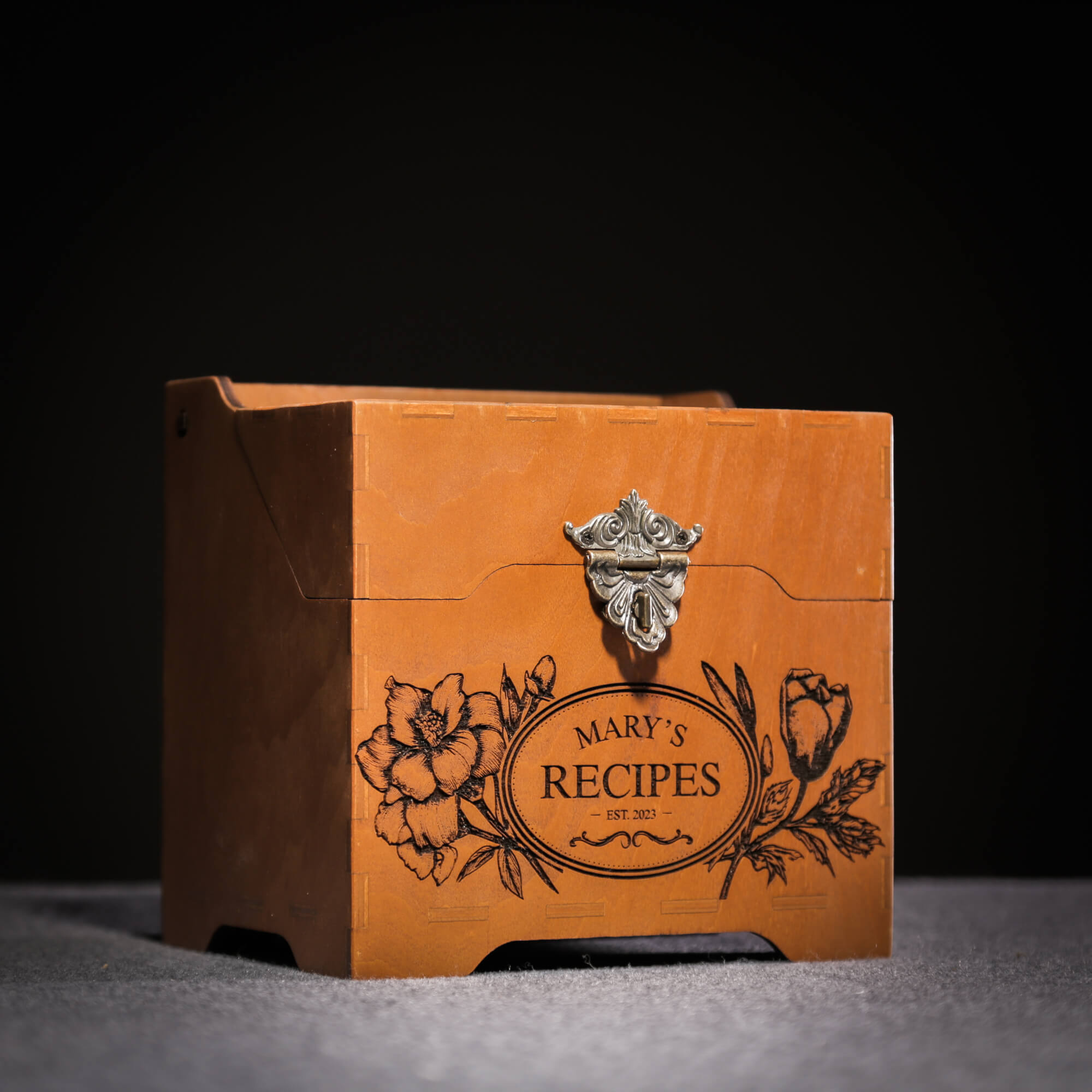 Recipe Card Box - Personalized Wooden Recipe Box with Cards – CustomCraftUA