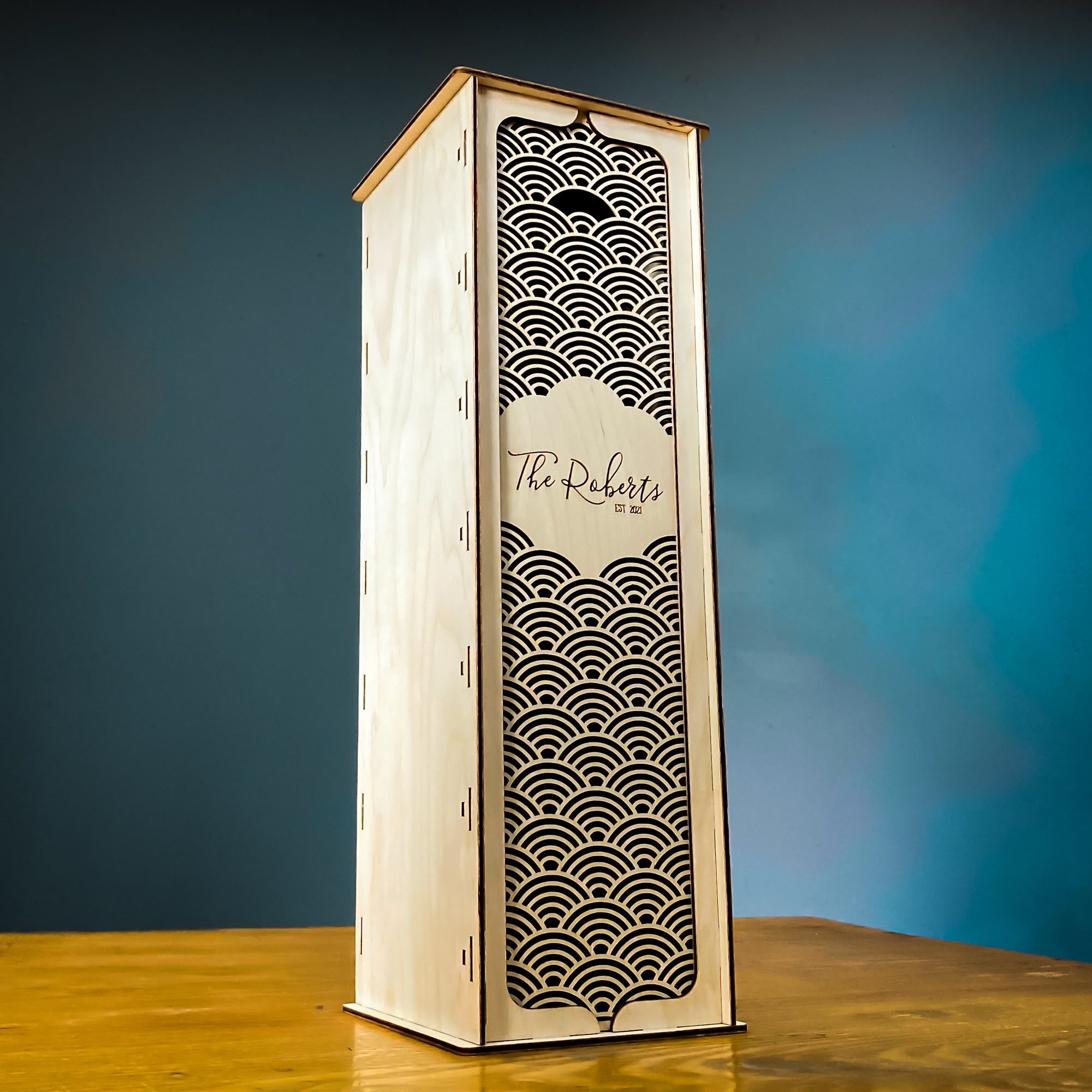 Wooden Wine Box with Ornament – CustomCraftUA