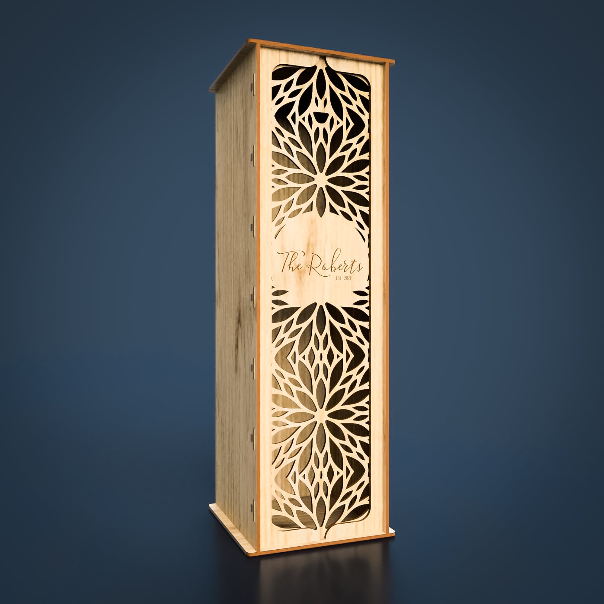 Wooden Wine Box with Ornament – CustomCraftUA