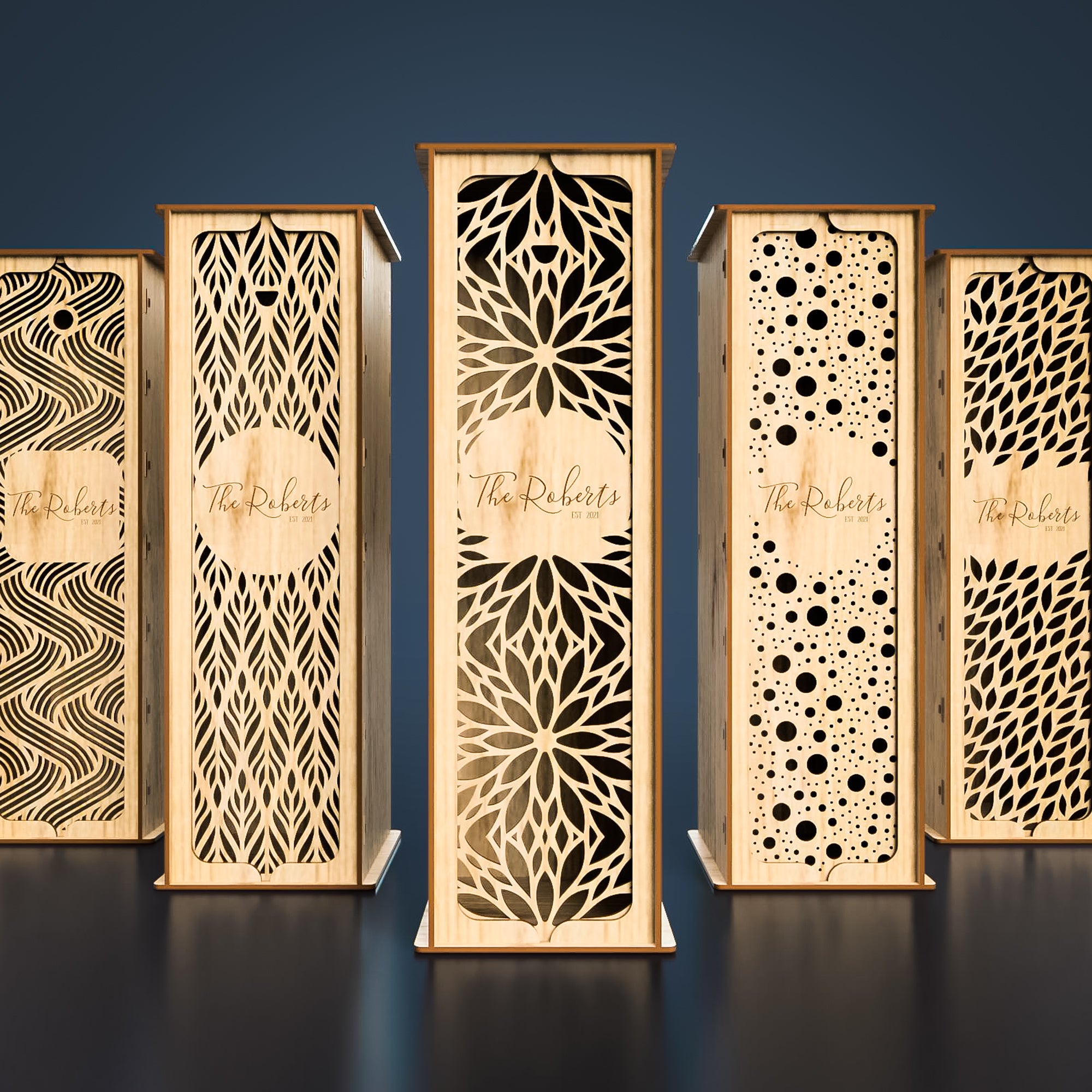 Wooden Wine Box with Ornament – CustomCraftUA