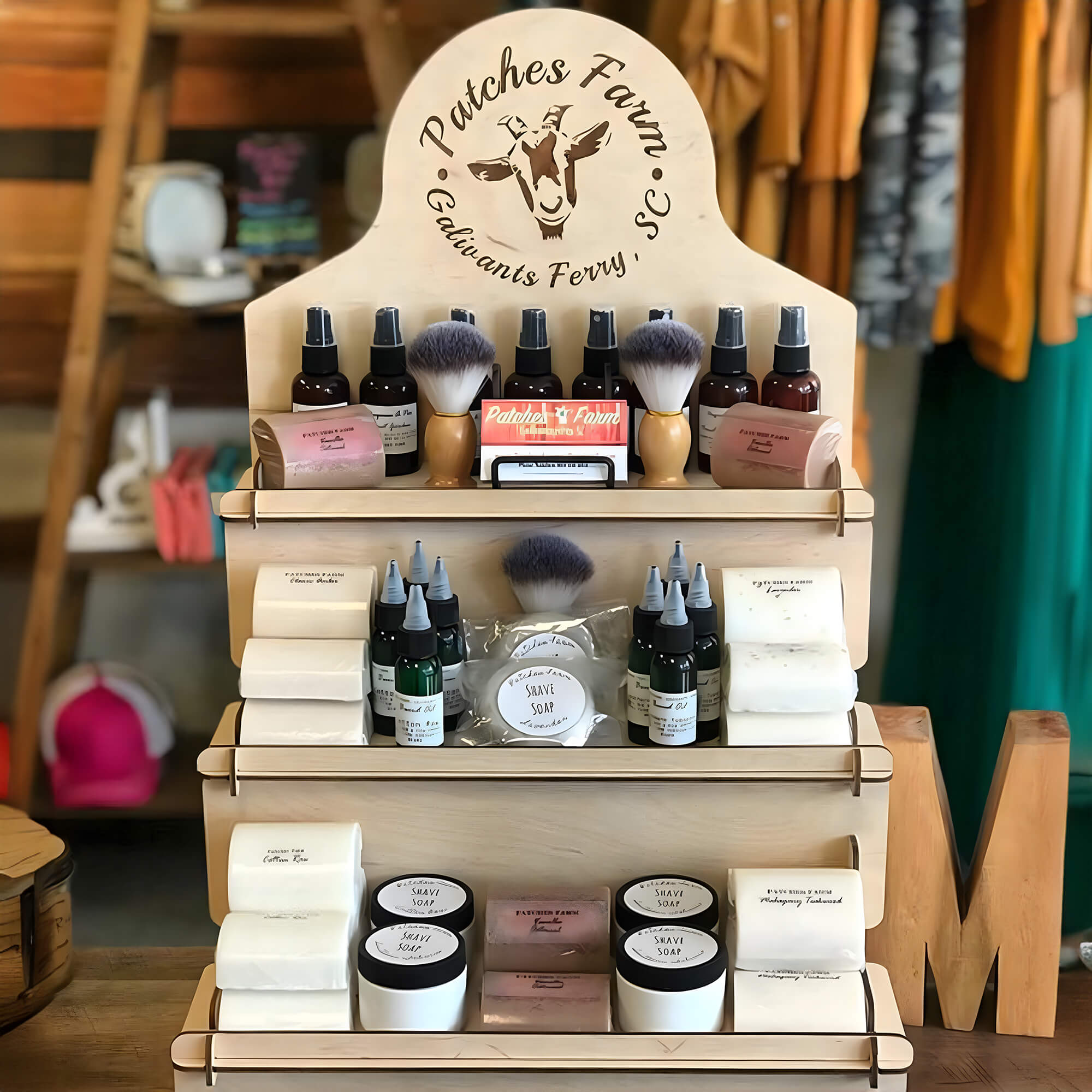 3-Tier Craft Fair Display Stand – Wooden Collapsible Vendor Stand ...