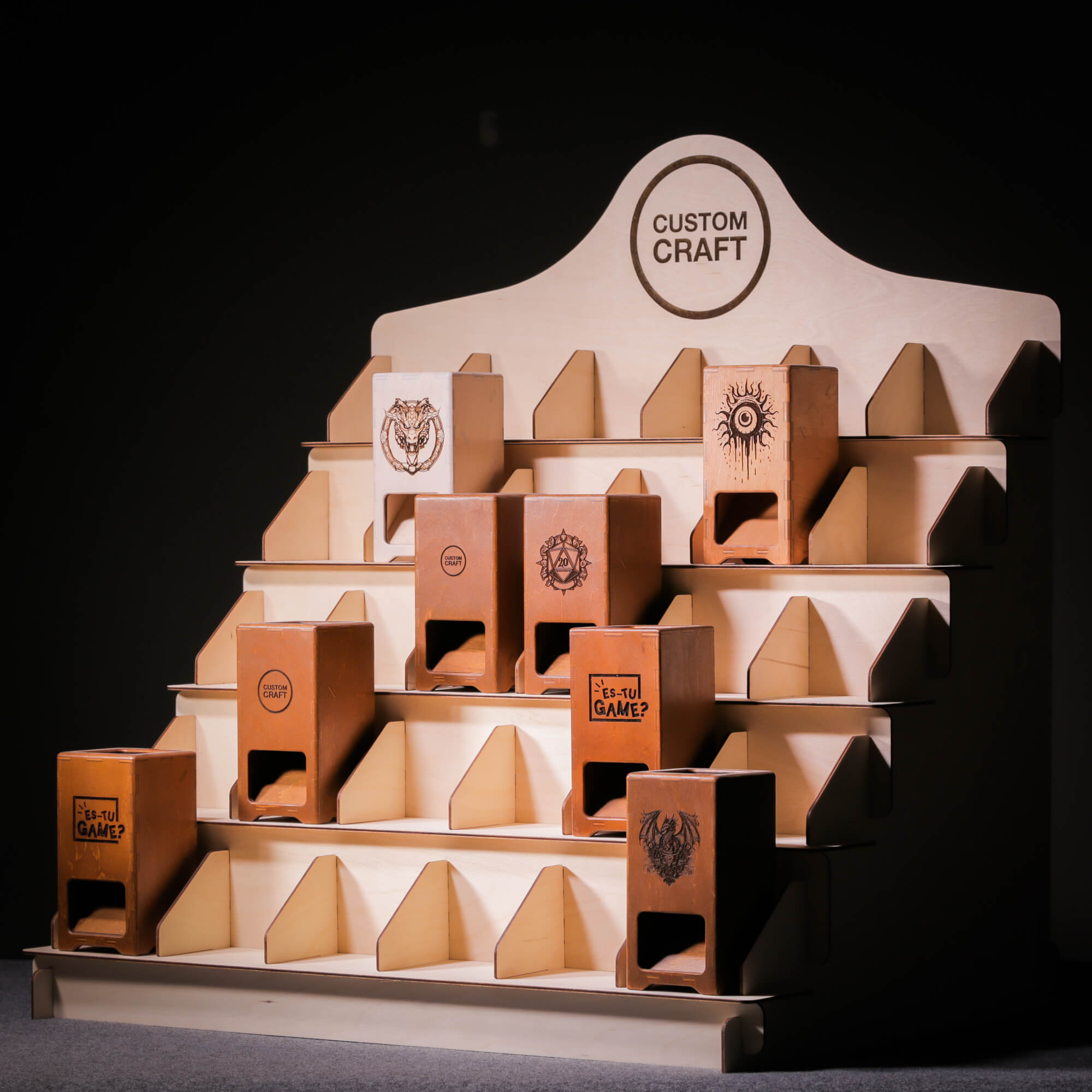 5-Tier Wooden Display Stand | Countertop Rack for Craft Shows ...